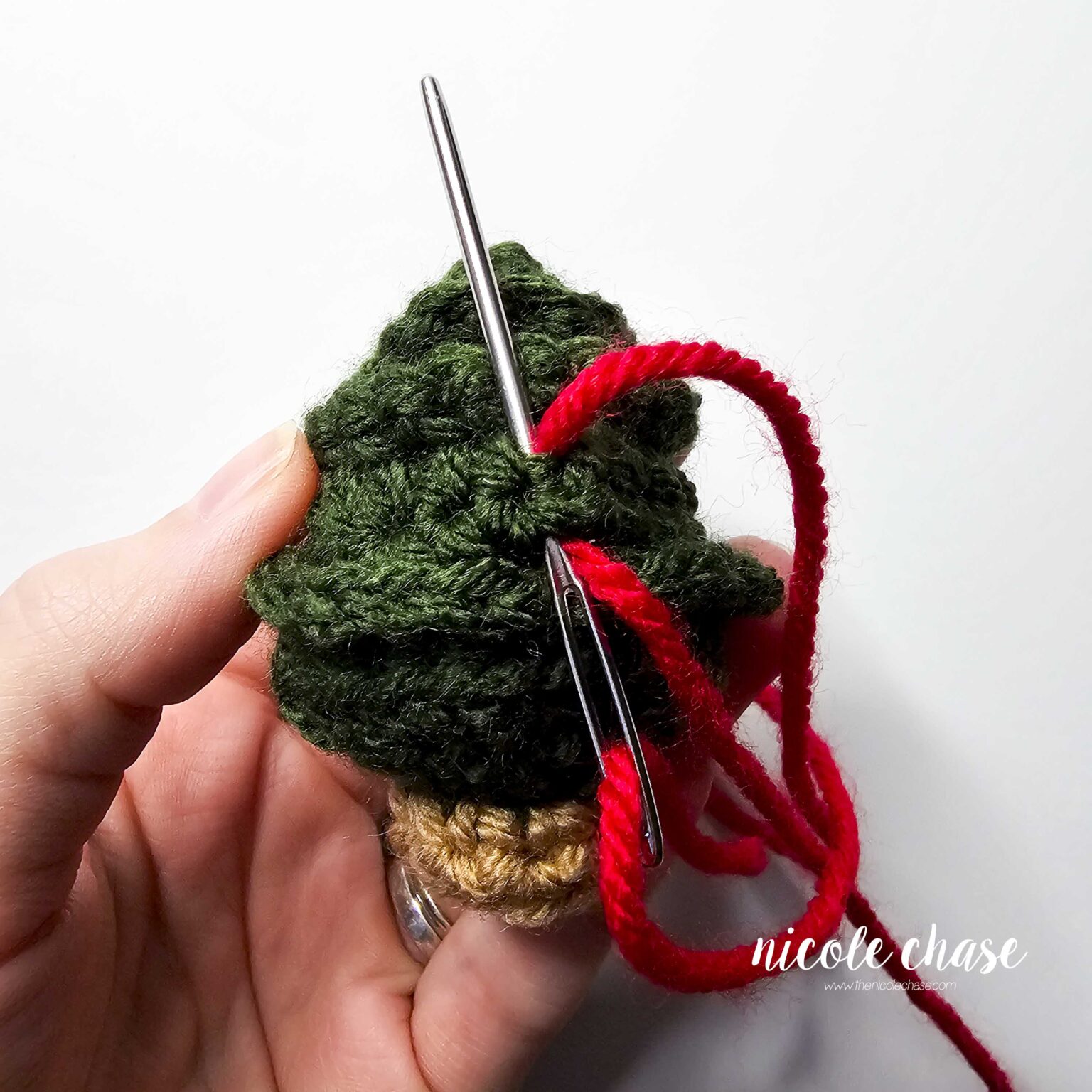 FREE Crochet Christmas Tree Keychain Ornament Pattern
