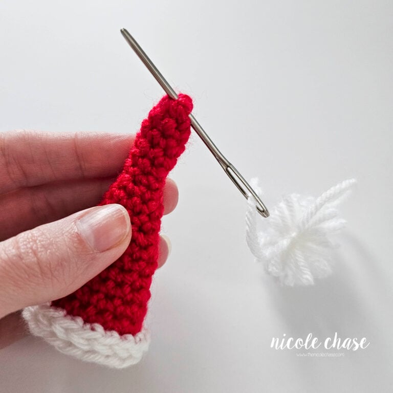 Free Pattern Santa Crochet Ornament - Santa Hat